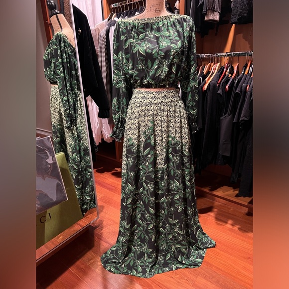 Skirts | Cq By Cq Elegant Floral Of The Shoulder Top Maxi Skirt Wside ...